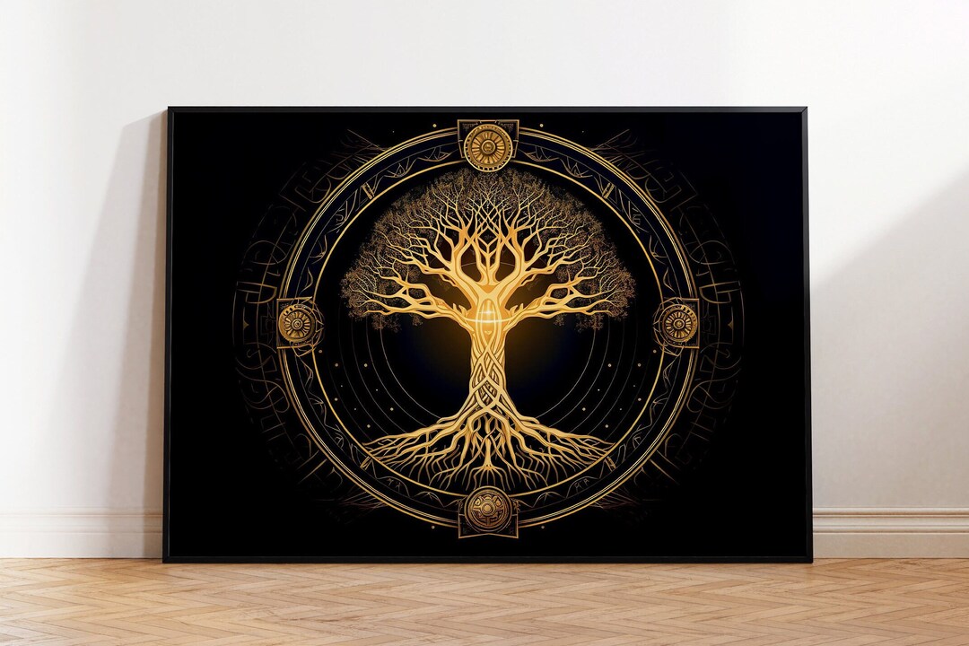 Yggdrasil Print Yggdrasil Wall Art Yggdrasil Poster Yggdrasil Tree ...