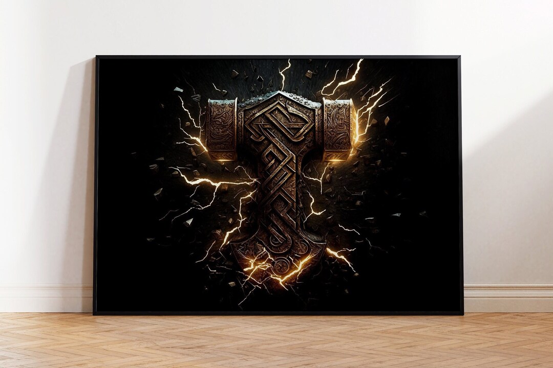 Mjolnir Wall Decor, Thors Hammer, Vikings, Worthy Thor, Mjolnir Poster ...
