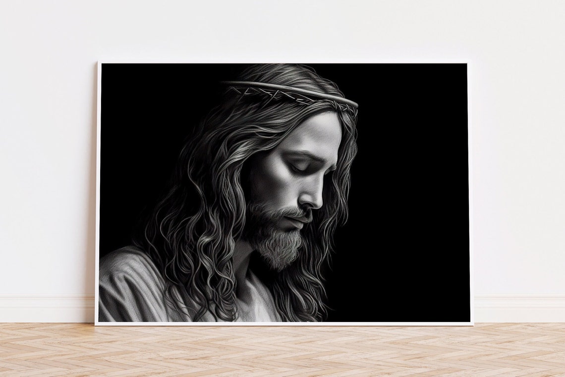 Cuadro de Jesús Pintura de Jesús Cristo riéndose Abrazo de - Etsy México