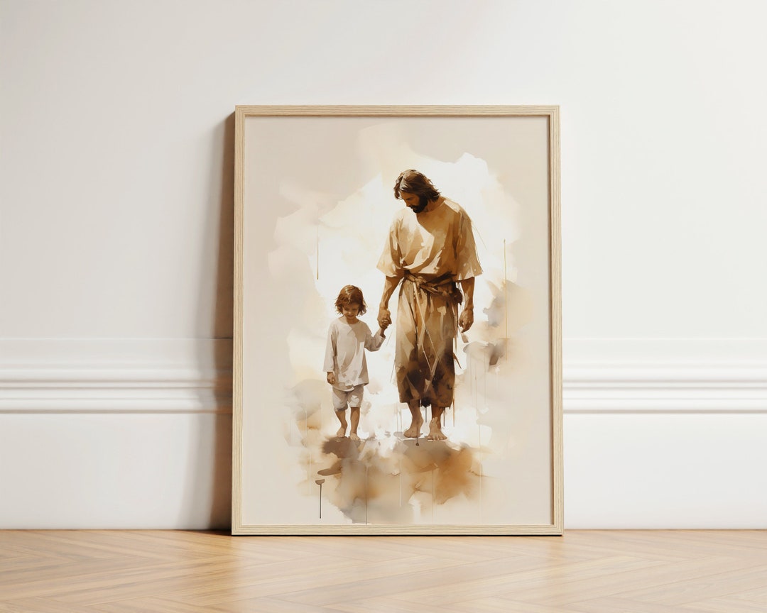 Christ With Boy, Jesus Portrait, Jesus Painting, Jesus Print, Jesus Art ...