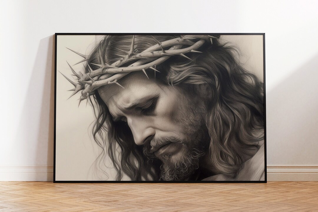 Cuadro de Jesús Pintura de Jesús Cristo riéndose Abrazo de Cristo Arte ...