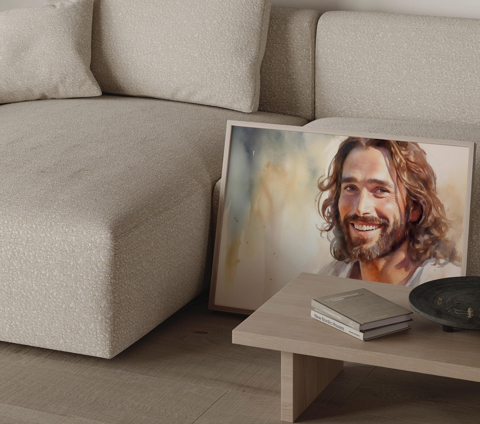 Smiling Jesus Christ Watercolor Painting: Religious Wall Art (digital ...