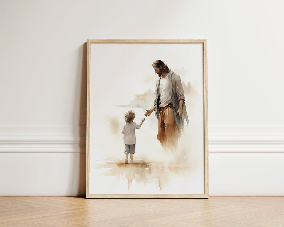 Christ With Child, Jesus Portrait, Jesus Painting, Jesus Print, Jesus ...