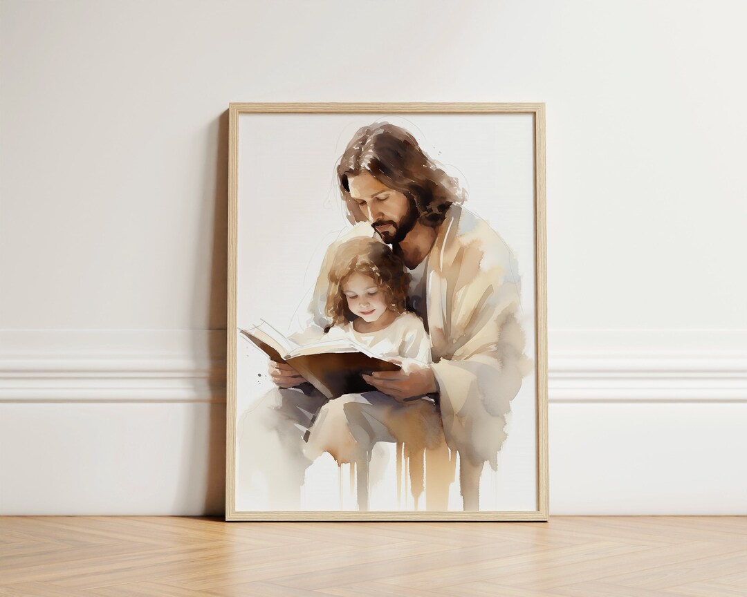 Jesus Teaching Child, Jesus Portrait, Jesus Painting, Jesus Print ...