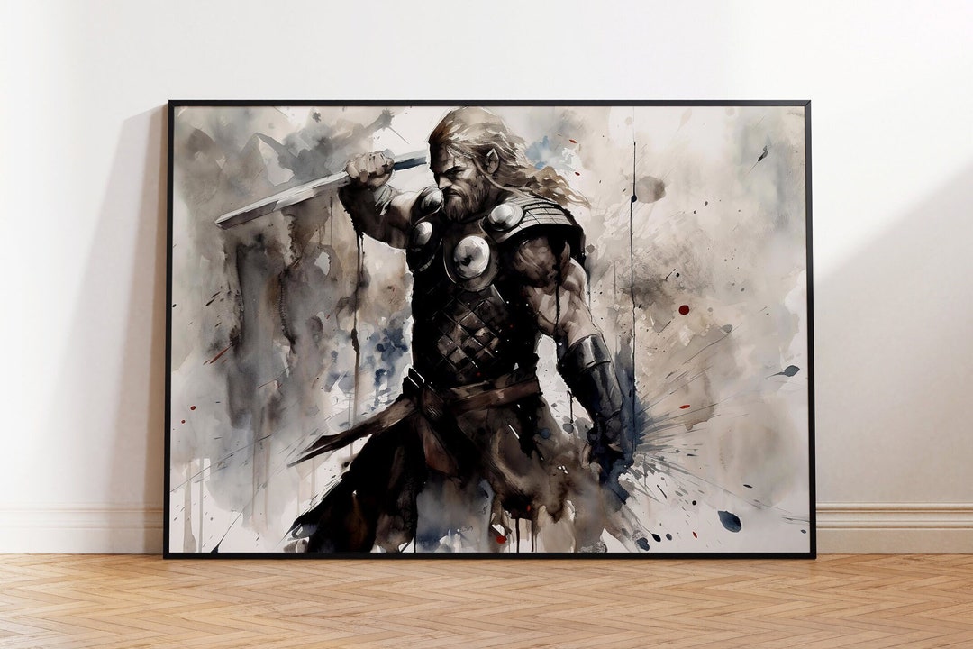 Thor Poster Gift, Viking Norse Poster, Norse Viking Print, Viking Norse ...
