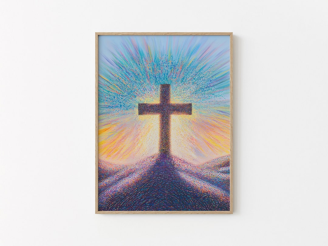 The Holy Cross, Jesus Christ Print, Abstract Christian Art, Bible Wall ...