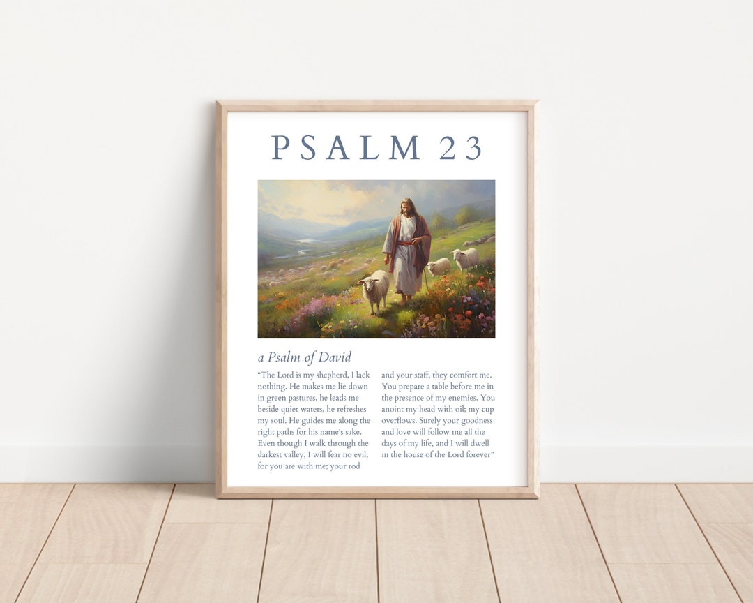 Psalm 23 Wall Art, Psalm 23, Vintage Scripture Bible Verse Print, the ...