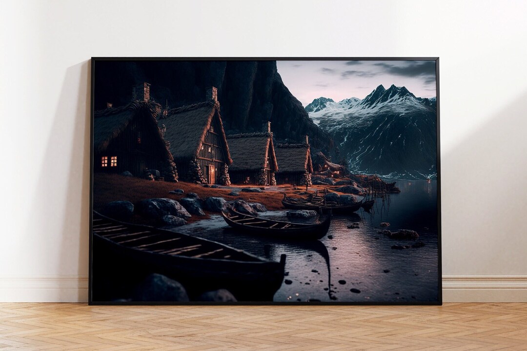 Viking Village, Vikings, Vikings Decor, Norse Pagan Decor, Snowy ...