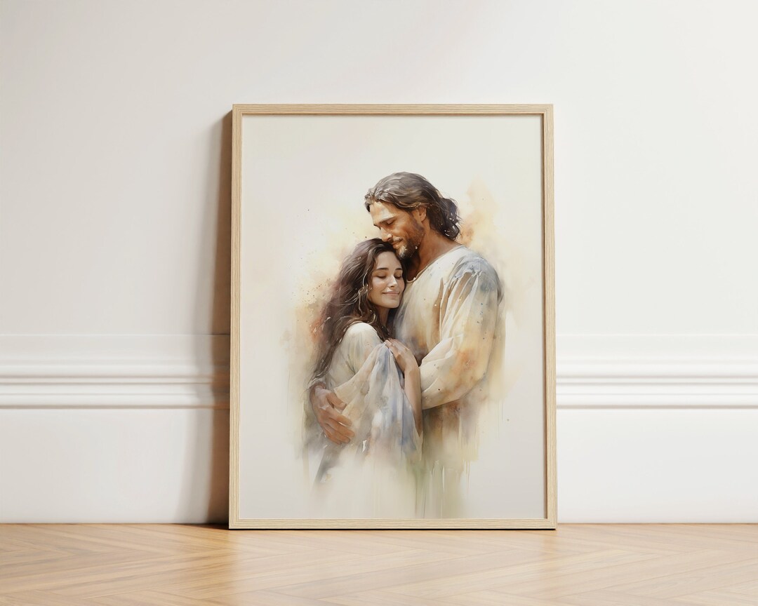 Christ With Woman, Jesus Portrait, Jesus Painting, Jesus Print, Jesus ...
