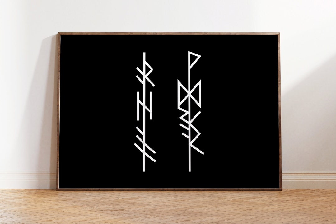 Viking Bind Runes, Rune Poster, Rune Script, Norse Mythology Gift ...