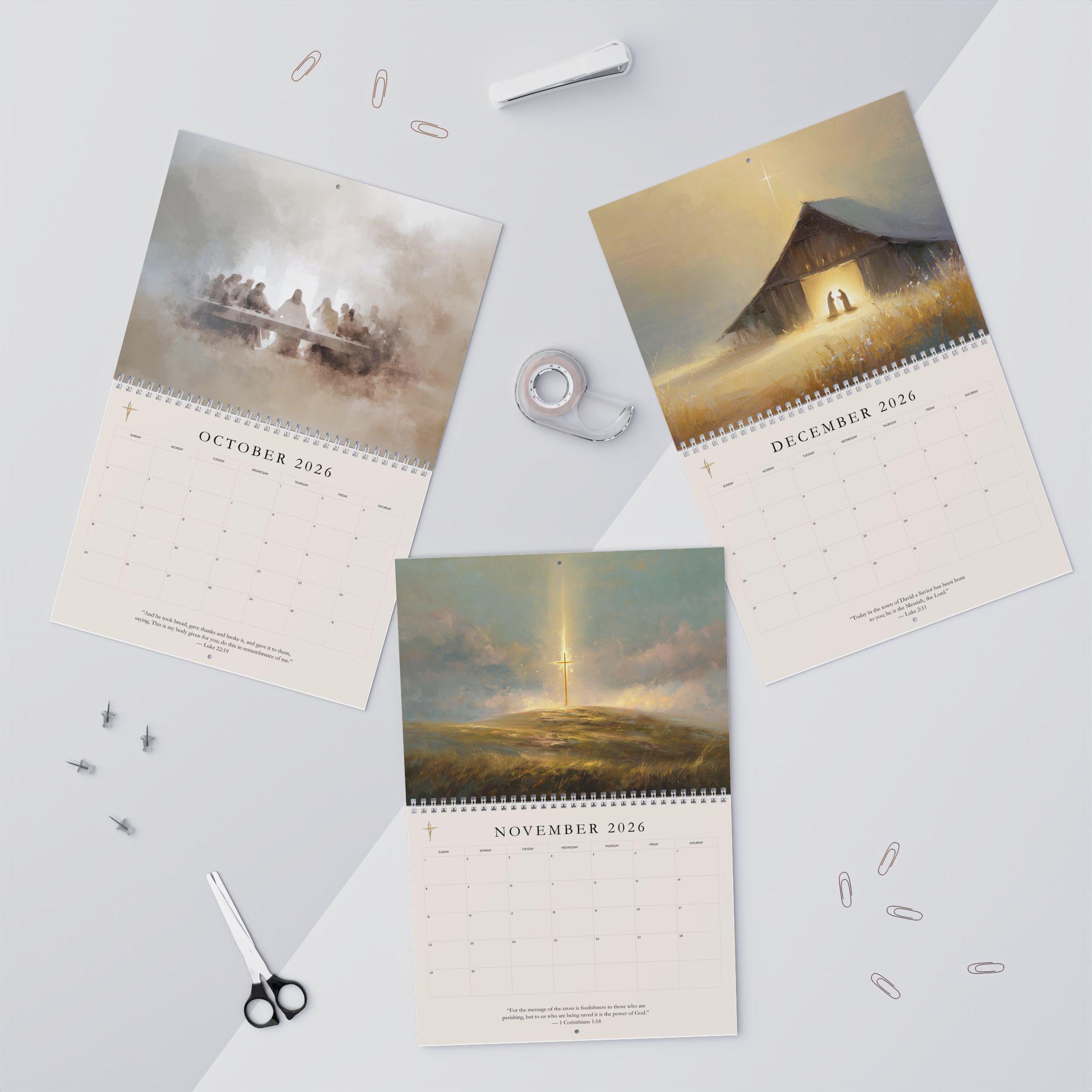 2026 Christian Wall Calendar | Jesus Art Calendar | Christian Calender ...