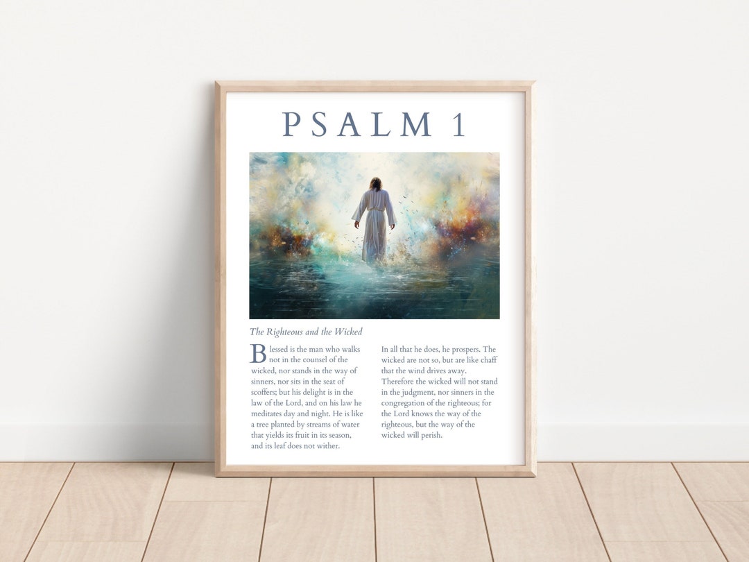 Psalm 1 Wall Art, Psalm 1 Print, Bible Verse Poster, Christian Printable Wall Decor, the 1st ...