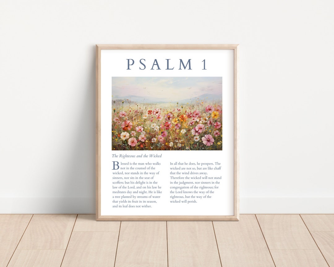 Psalm 1 Wall Art, Blessed is the Man Psalm 1 Print, Bible Verse ...