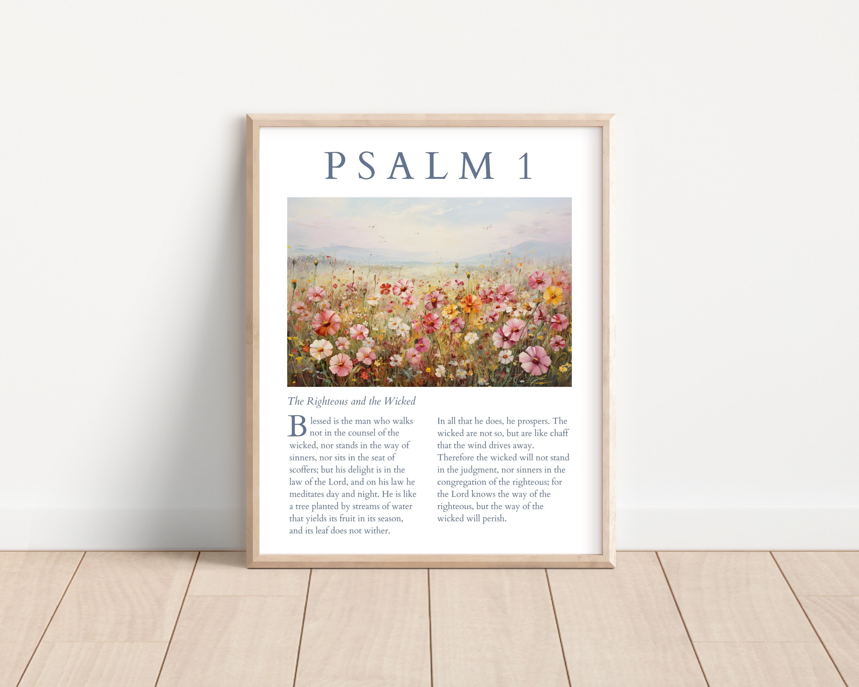 Psalm 1 Wall Art, Blessed is the Man Psalm 1 Print, Bible Verse ...
