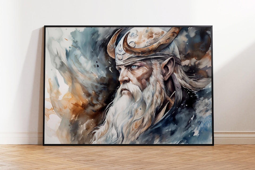 Odin Poster Gift, Viking Norse Poster, Norse Viking Print, Viking Norse ...