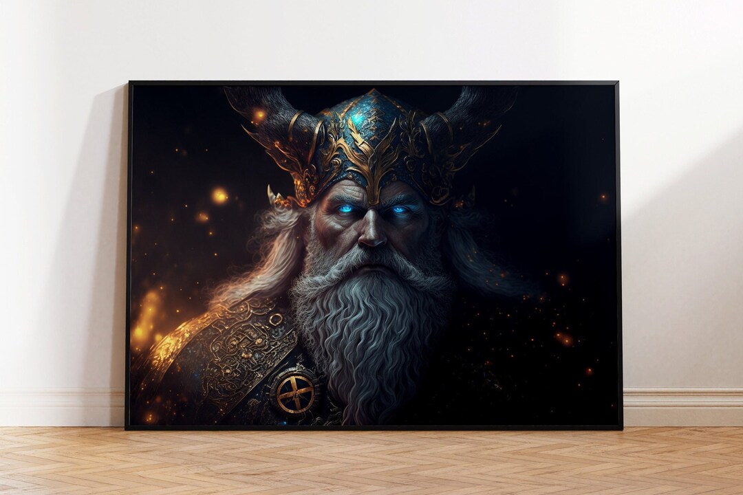 Odin Poster, Viking Poster, Mythology Wall Decor, Odin Art Print, Odin ...