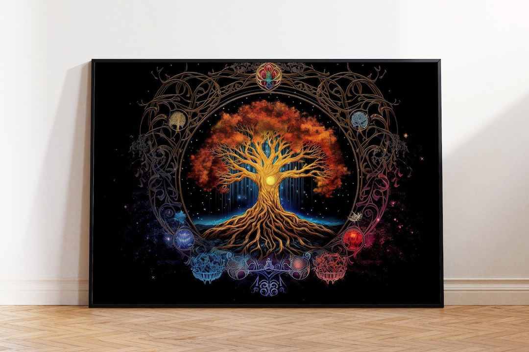 Yggdrasil Print Yggdrasil Wall Art Yggdrasil Poster Yggdrasil Tree ...