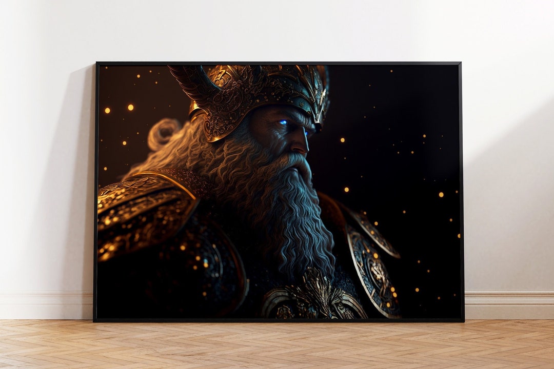 Odin Poster, Viking Poster, Mythology Wall Decor, Odin Art Print, Odin ...