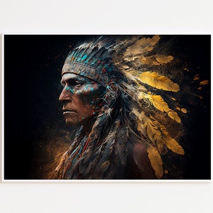 Native American Chief Poster: Mohawk, Cherokee, Comanche Art Print - Etsy