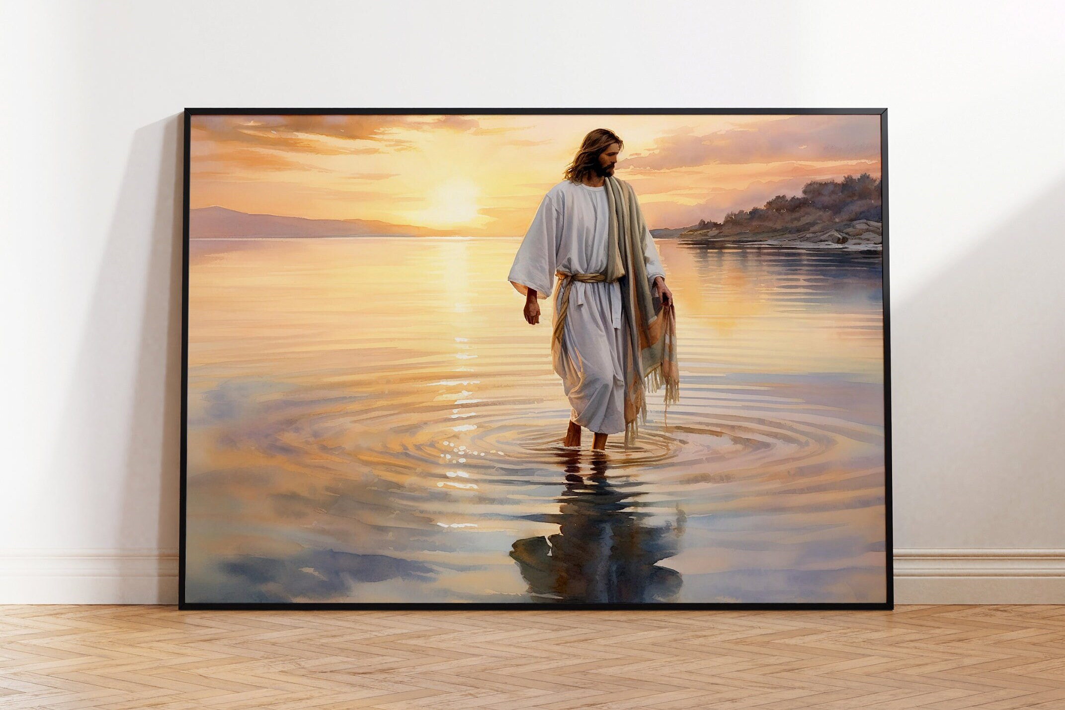 Jesus Walking On Water Jesus Painting Jesus Picture Jesus Etsy