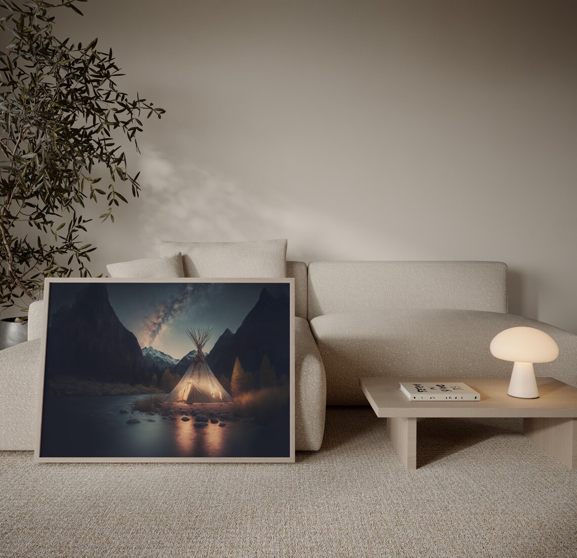 Native American Tipi Landscape Art Print - Etsy
