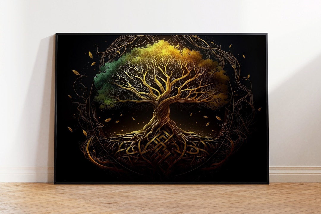 Yggdrasil Poster, Yggdrasil Wall Art, Yggdrasil Print, Yggdrasil Tree ...