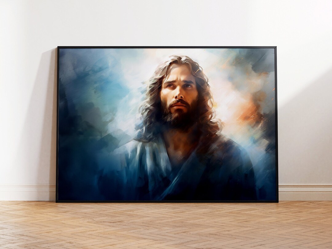 Cuadro de Jesús Pintura de Jesús Cristo riéndose Abrazo de Cristo Arte ...