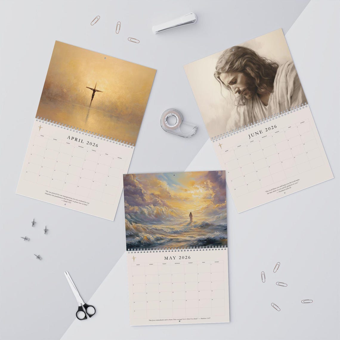 2026 Christian Wall Calendar | Jesus Art Calendar | Christian Calender ...