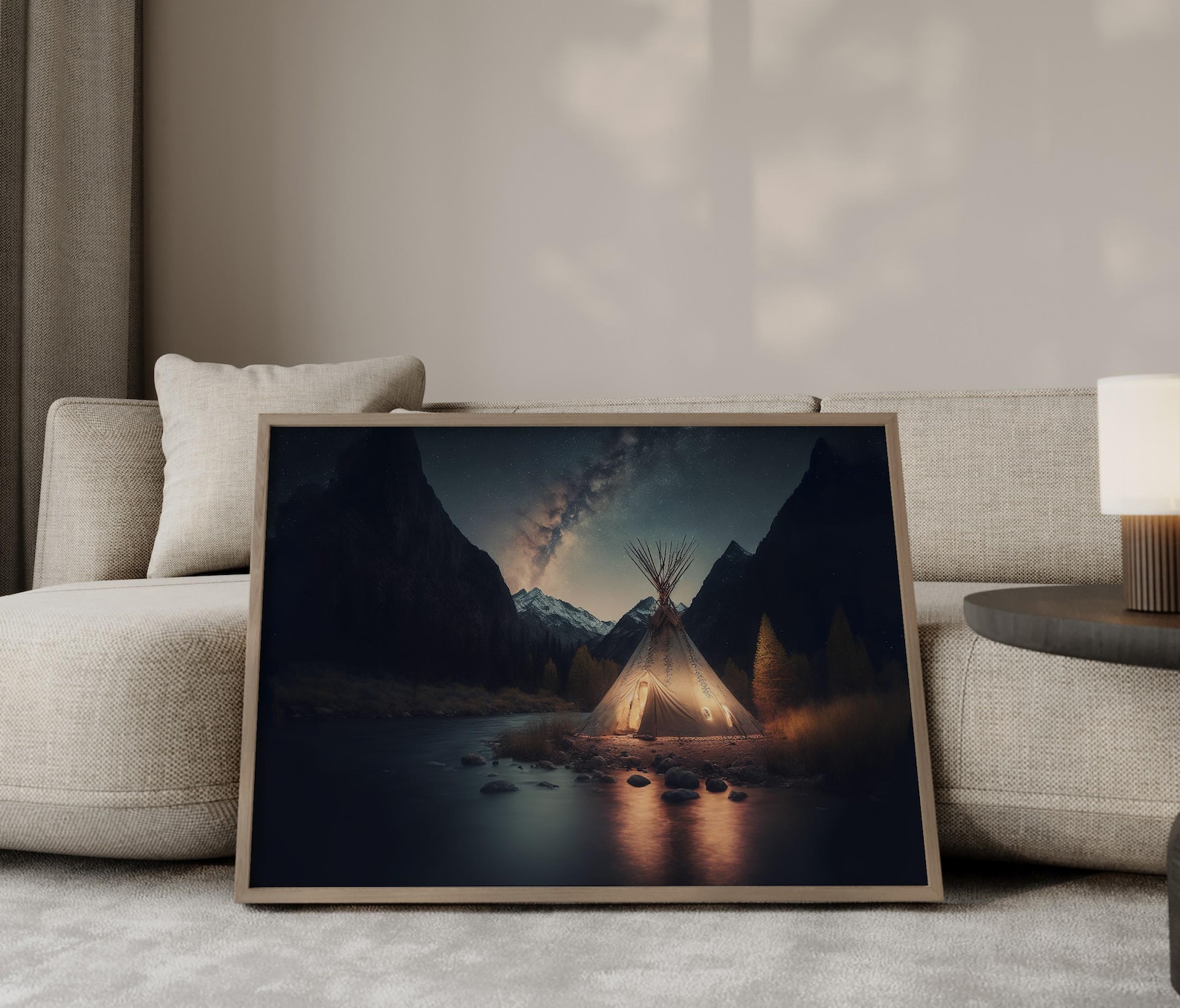 Native American Tipi Landscape Art Print - Etsy
