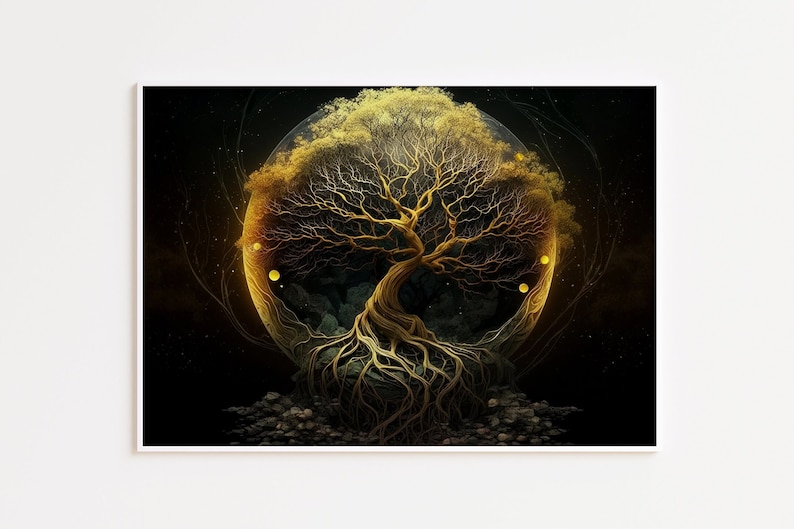Yggdrasil Poster, Yggdrasil Wall Art, Yggdrasil Print, Yggdrasil Tree ...