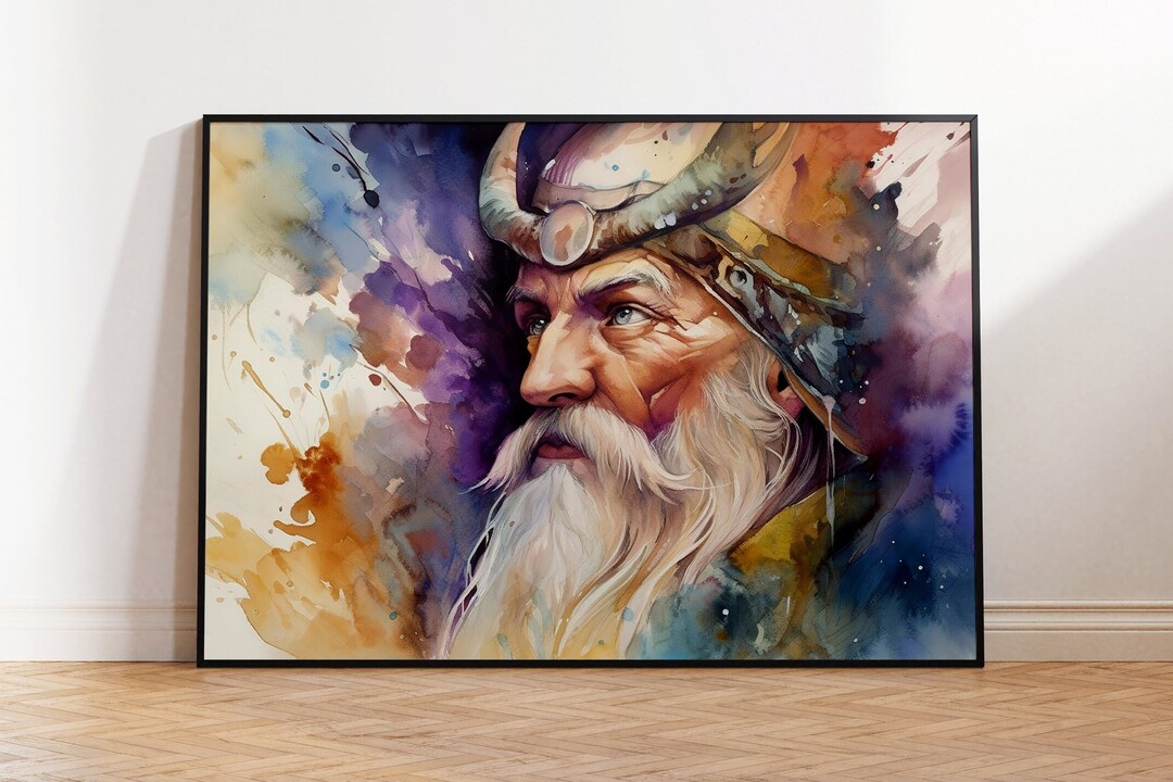 Odin Poster Gift, Viking Norse Poster, Norse Viking Print, Viking Norse ...