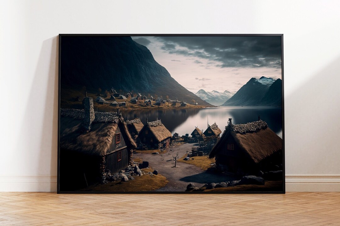 Viking Village, Vikings, Vikings Decor, Norse Pagan Decor, Snowy ...