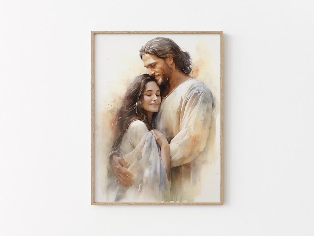 Christ With Woman, MULTIPLE SIZES, Jesus Portrait, Jesus Painting ...