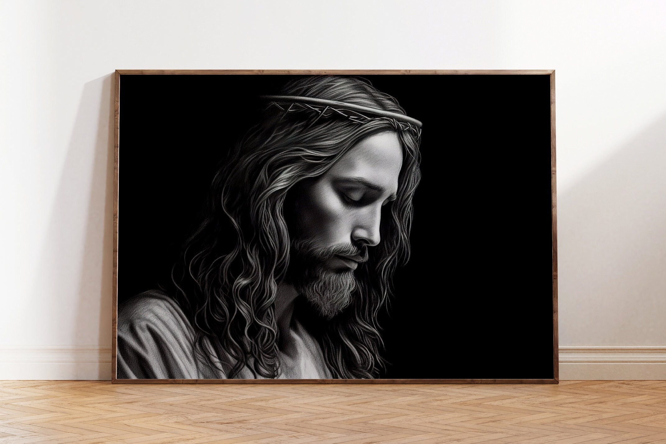Cuadro de Jesús Pintura de Jesús Cristo riéndose Abrazo de - Etsy México
