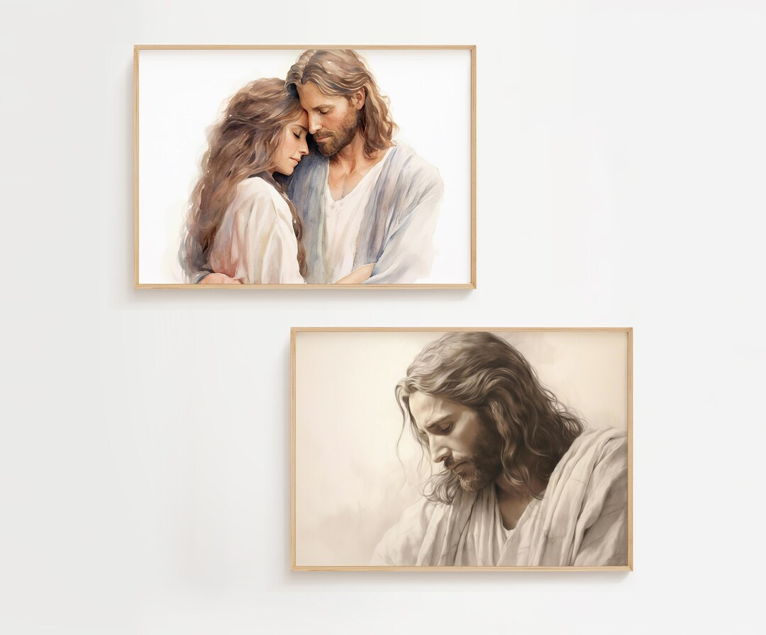 2er-Set Jesus Kunst Der auserwählte Jesus Wandkunst Jesus Porträt Jesus Gemälde Christliche ...