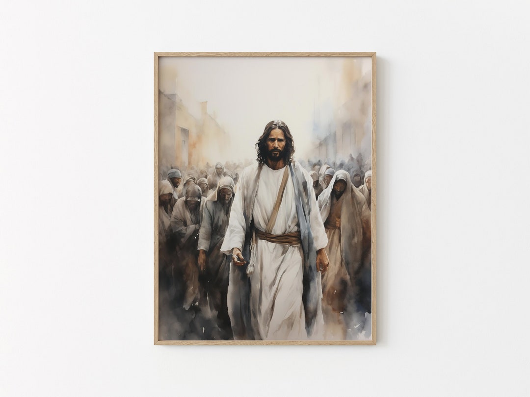 The Way He Leads, Jesus Digital Wall Art, Jesus Painting, Christian ...