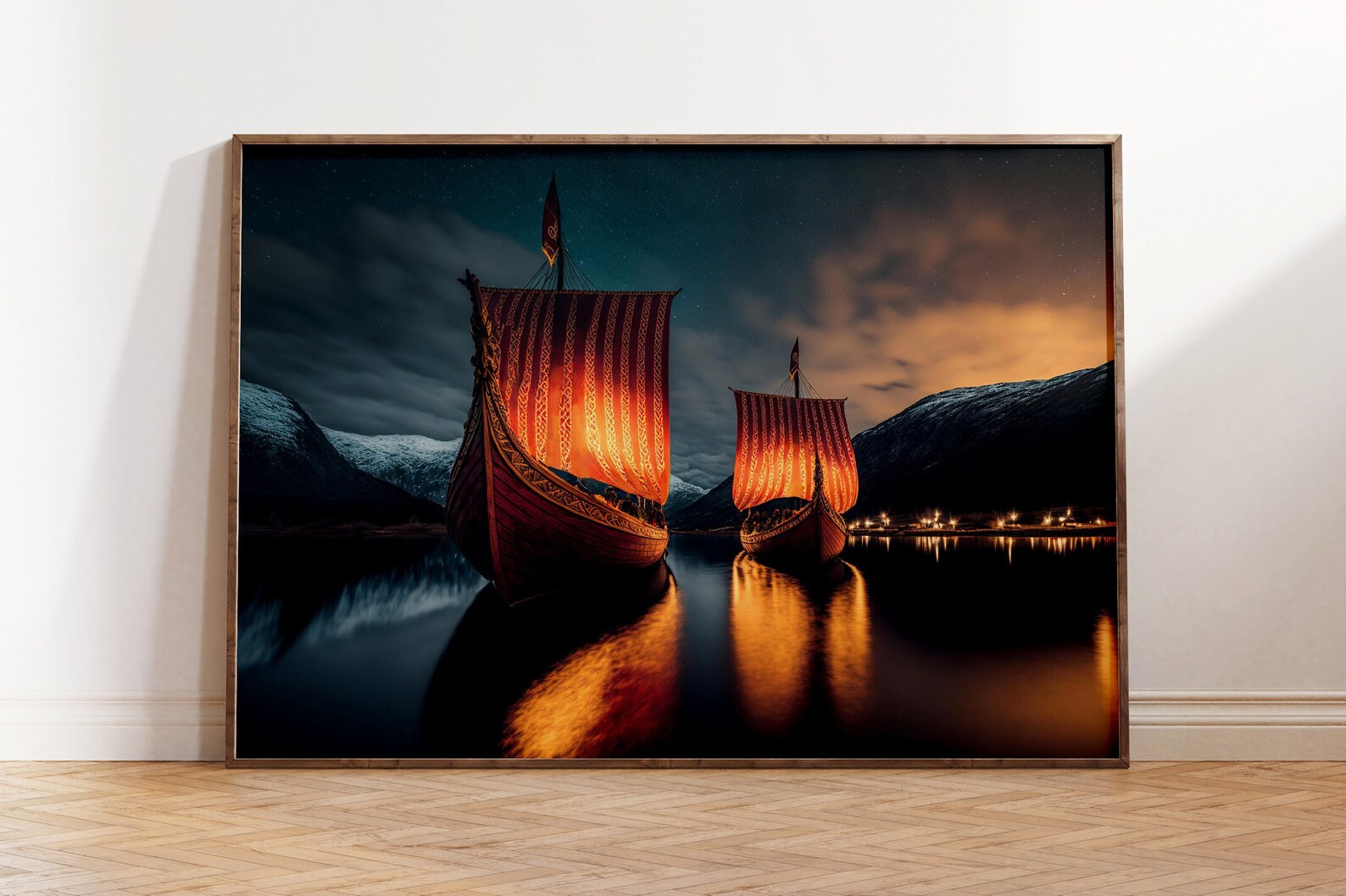 Viking Ship Poster, Viking Long Boat, Viking Poster, Mythology Wall ...