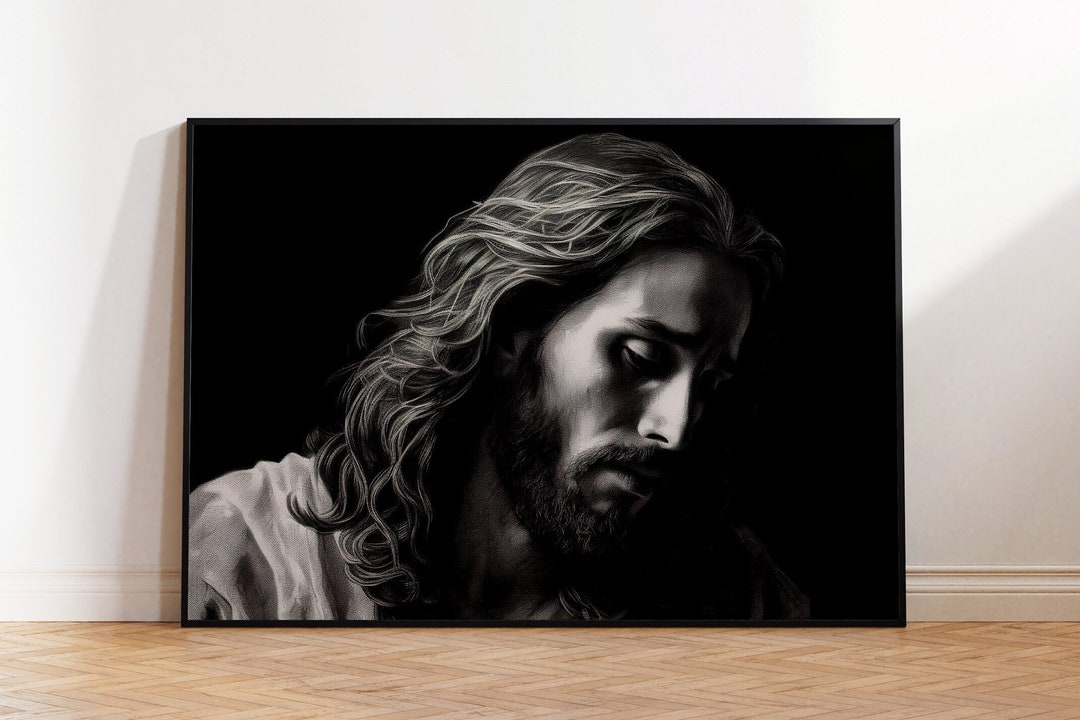 Cuadro de Jesús Pintura de Jesús Cristo riéndose Abrazo de Cristo Arte ...