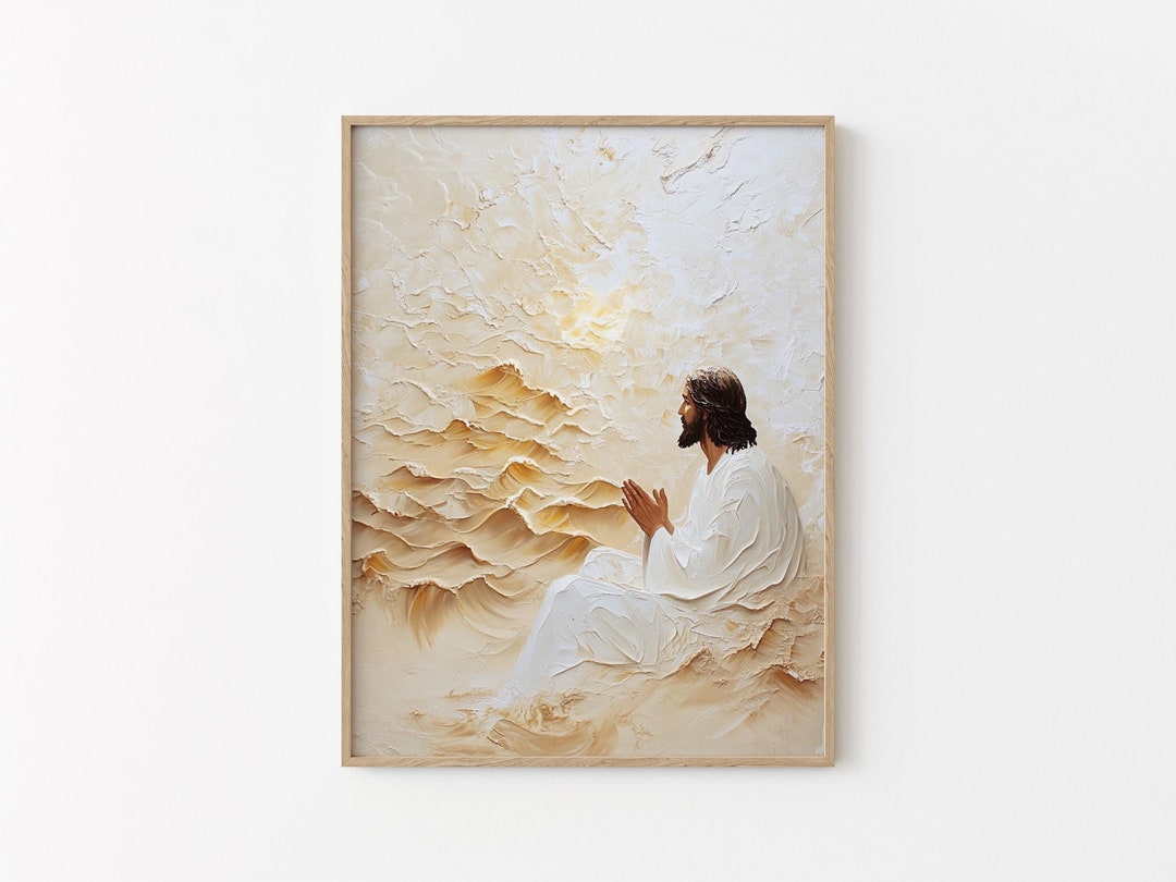 Jesus Christ Praying Art: Modern Christian Wall Decor (digital Download ...