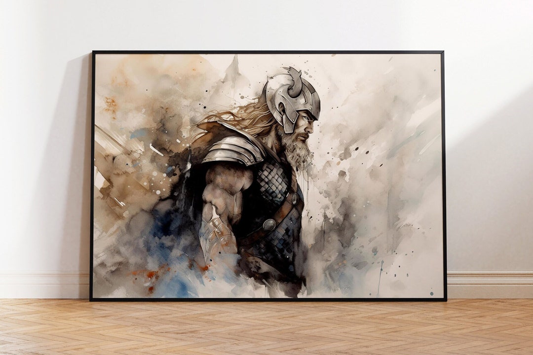 Thor Poster Gift, Viking Norse Poster, Norse Viking Print, Viking Norse ...