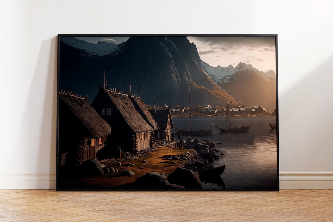 Viking Village, Vikings, Vikings Decor, Norse Pagan Decor, Snowy ...