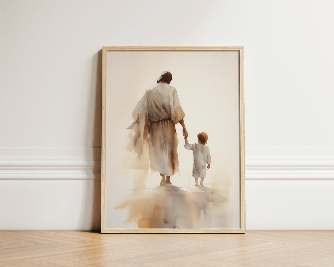 Christ With Boy, Jesus Portrait, Jesus Painting, Jesus Print, Jesus Art ...
