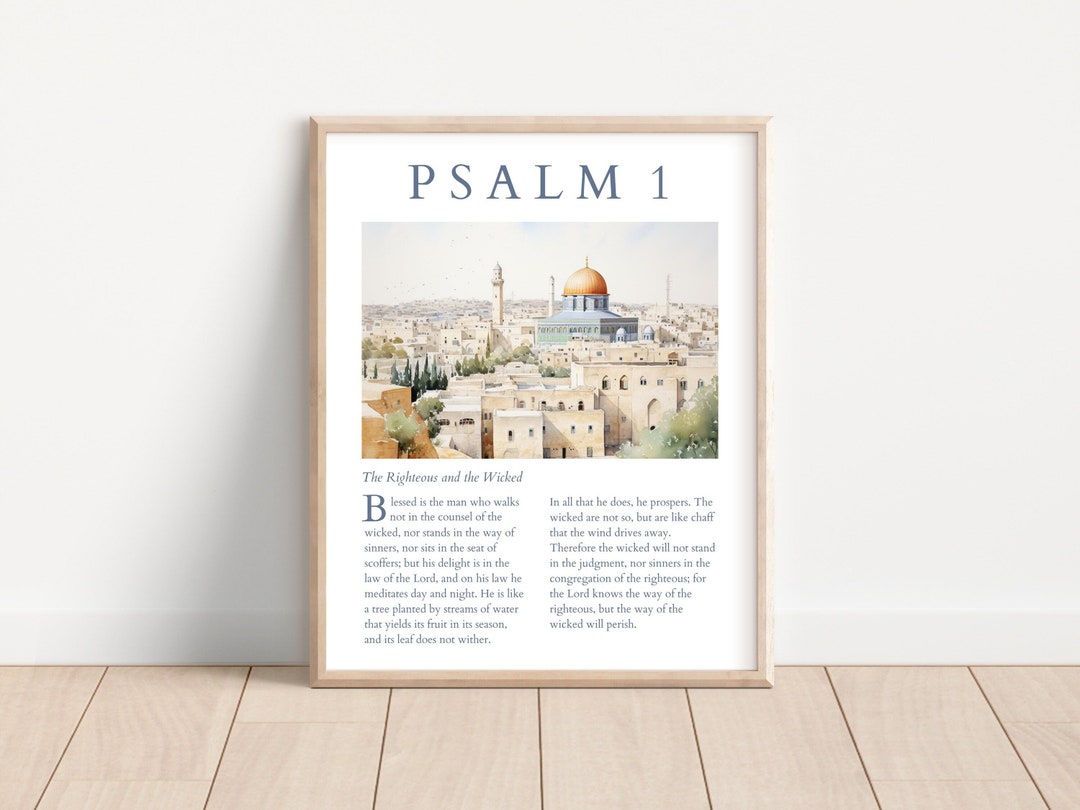 Psalm 1 Wall Art, Psalm 1 Print, Bible Verse Poster, Christian ...