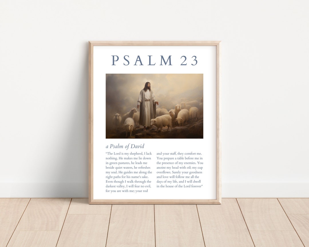 Psalm 23 Wall Art, Psalm 23, Vintage Scripture Bible Verse Print, the ...