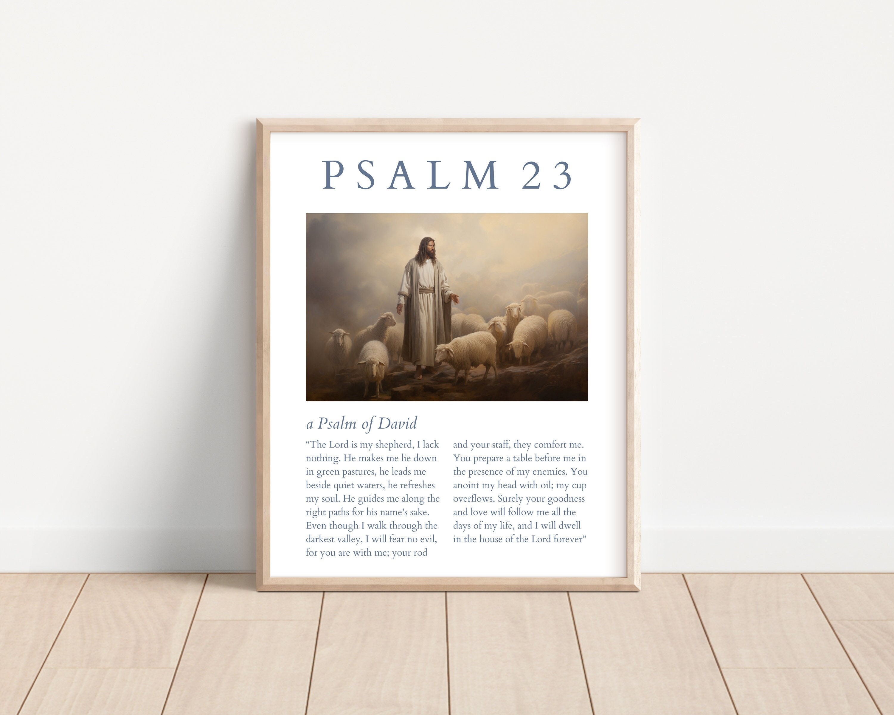 Psalm 23 Wall Art, Psalm 23, Vintage Scripture Bible Verse Print, the ...