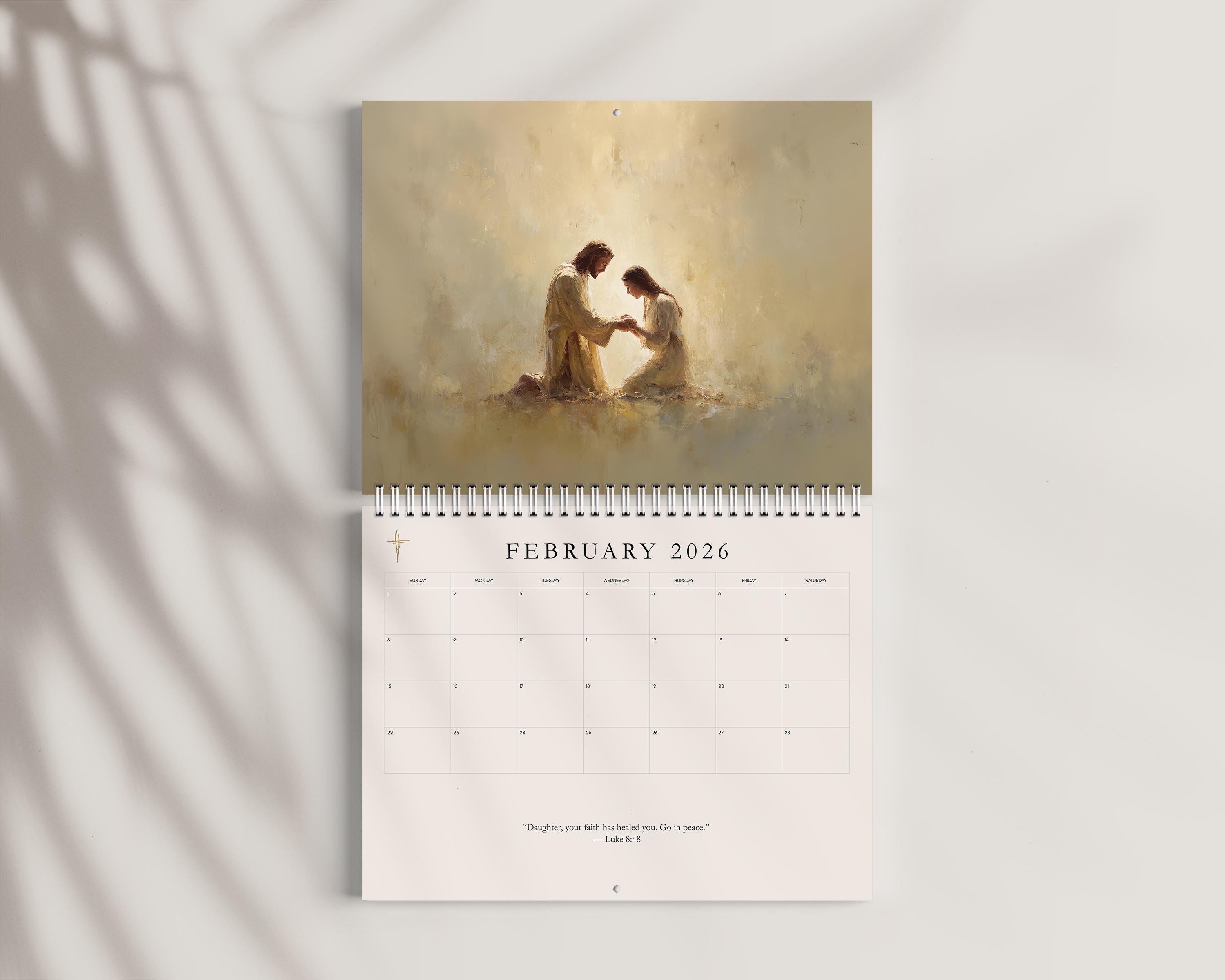 2026 Christian Wall Calendar | Jesus Art Calendar | Christian Calender ...