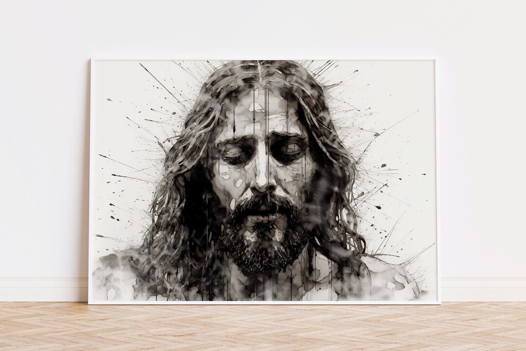Cuadro de Jesús Pintura de Jesús Cristo riéndose Abrazo de Cristo Arte ...