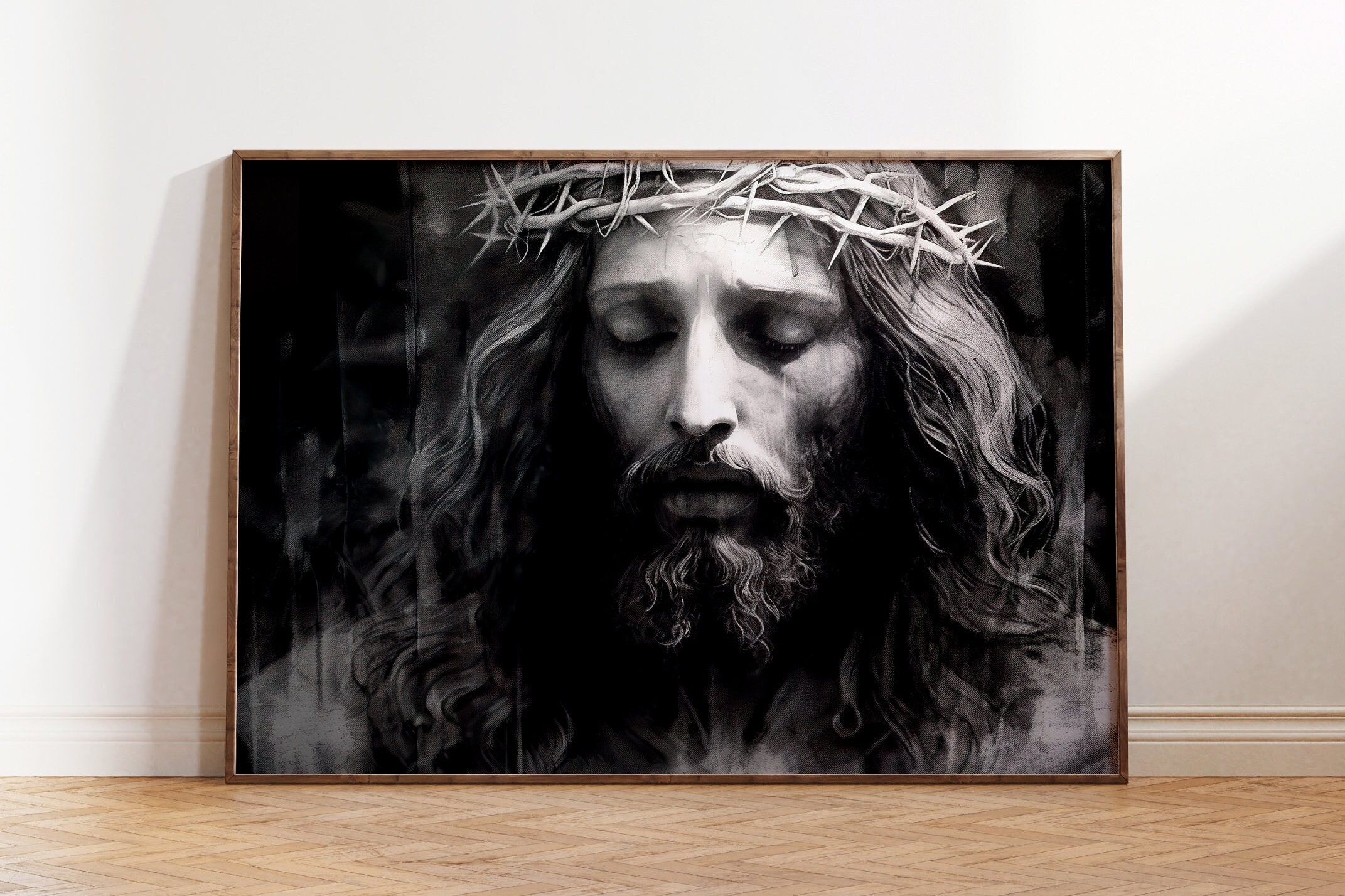 Cuadro de Jesús Pintura de Jesús Cristo riéndose Abrazo de - Etsy México