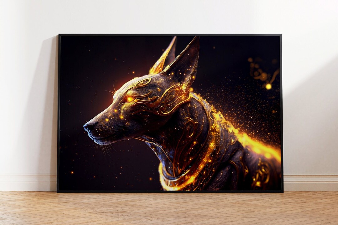 Anubis Poster, Egyptian Decor, Mythology Prints, Mythology Wall Decor ...