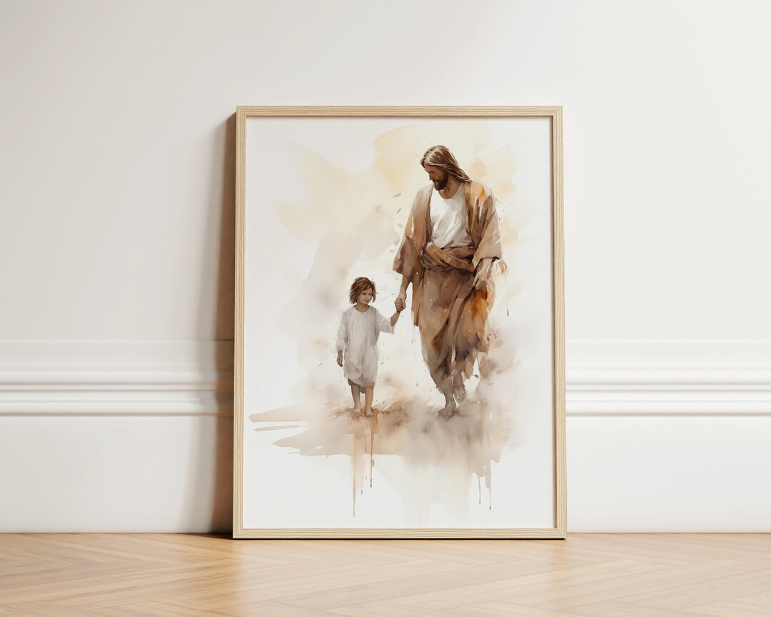 Christ With Boy, Jesus Portrait, Jesus Painting, Jesus Print, Jesus Art ...